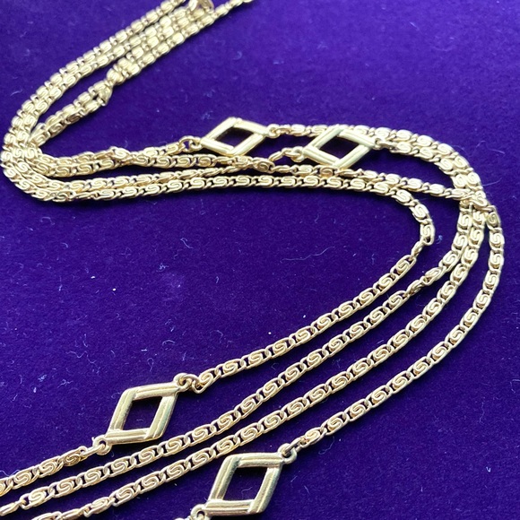 Monet | Jewelry | Monet Gold Chain Station Long Necklace | Poshmark